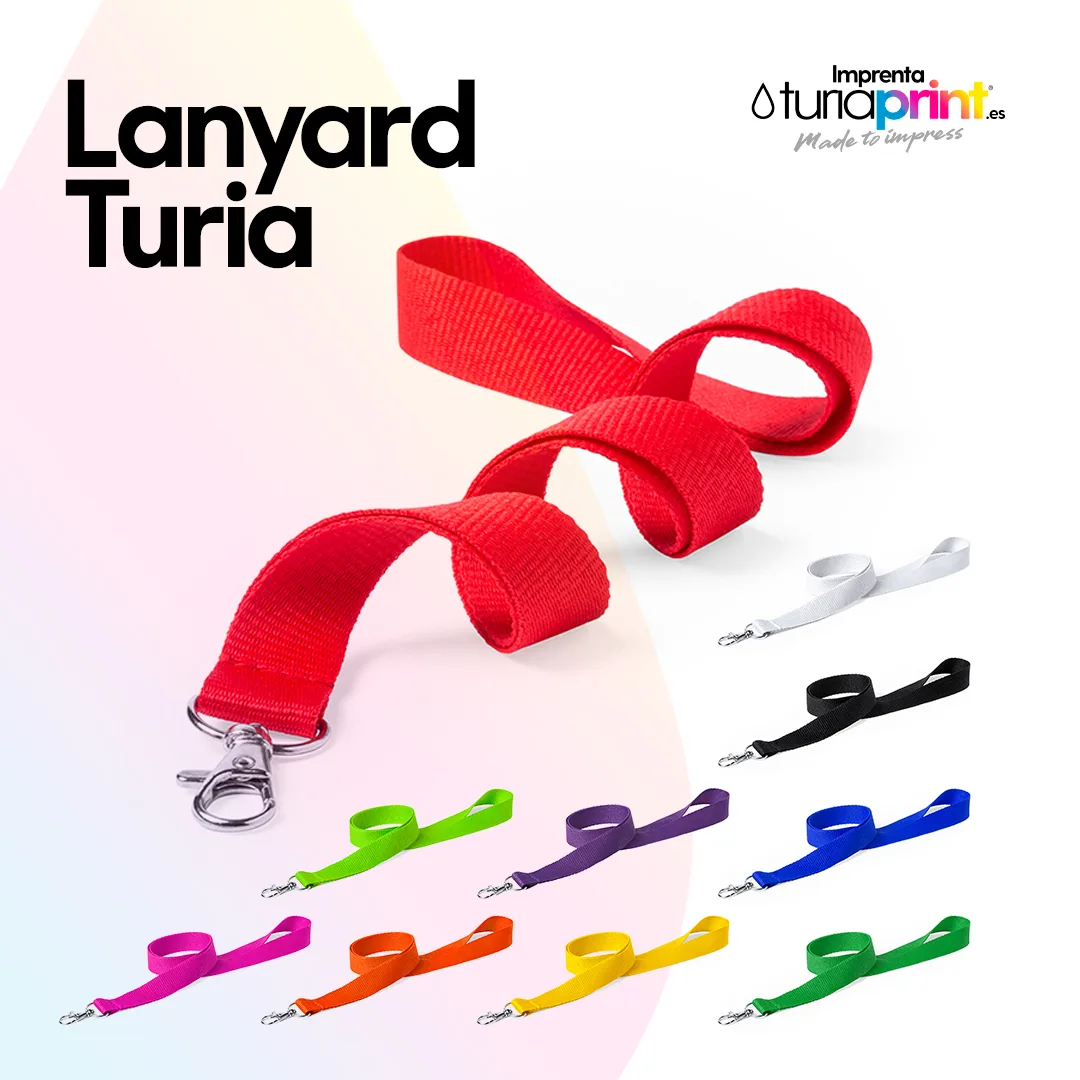 Lanyard de Colores con Mosquetón de Metal - TURIAPRINT IMPRENTA ...